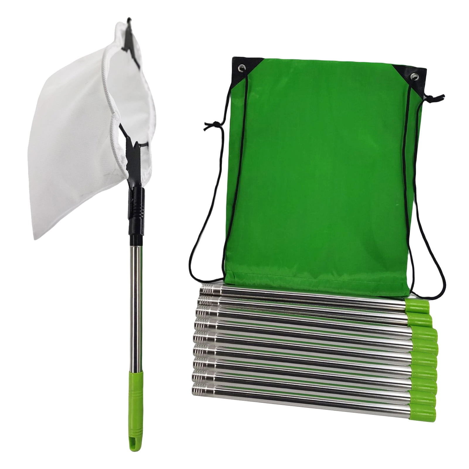Fruit Picker with Basket Adjustable Stainless Steel Segmented Pole Long ...