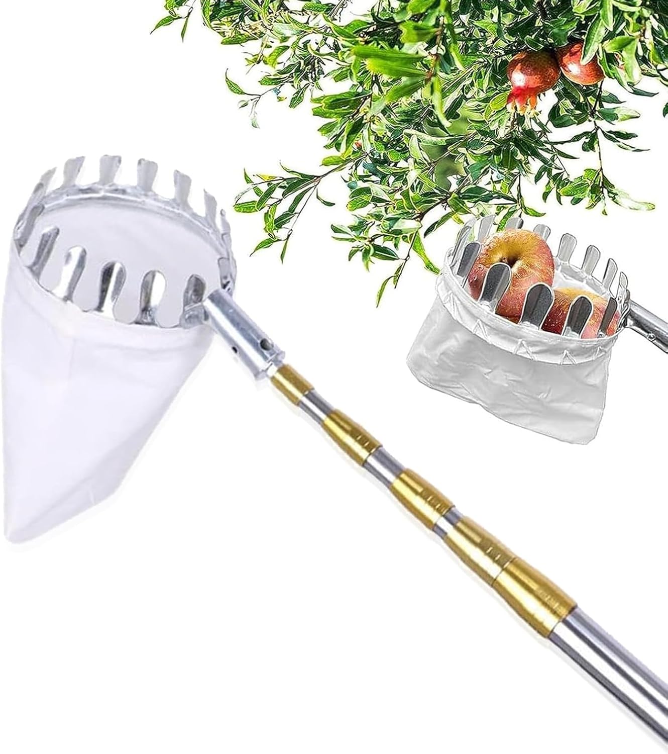 Fruit Picker with Storage Bag, Fruit Picker Pole Tool Extendable Reach ...