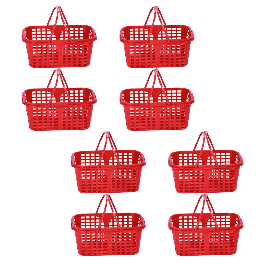 MEIBUTYUP Plastic Storage Basket Red 8Pack 9.3x6.7x4.3in - Walmart.com