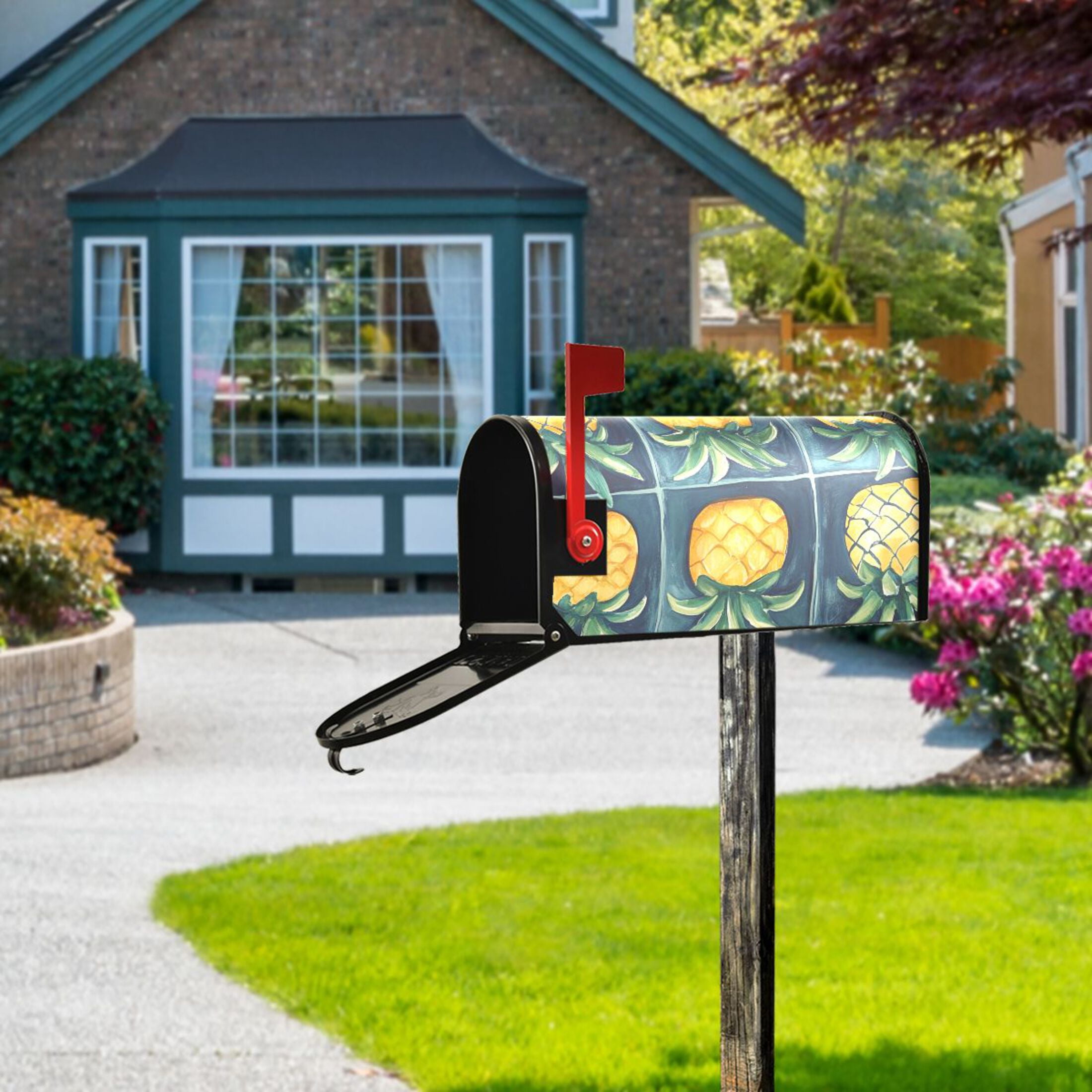 Fruit Pineapple Tile Mailbox Cover Magnetic Standard Size Post Box ...