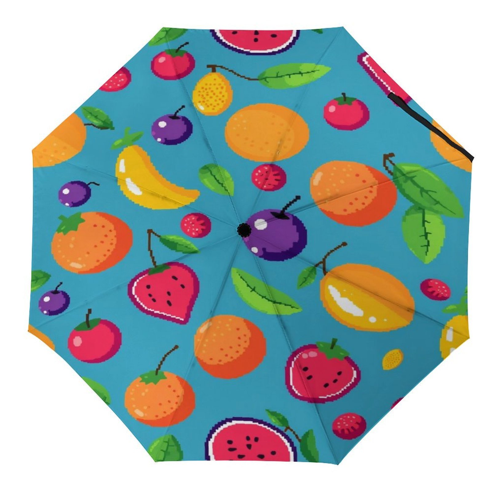 Fruit Pixel Pattern Sunscreen Parasol Outdoor Convinient Folding ...