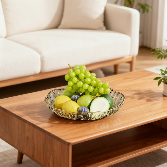 Fruit Plate 6.3 Inch Plastic Snack Tray | Elegant Glossy Finish Black ...