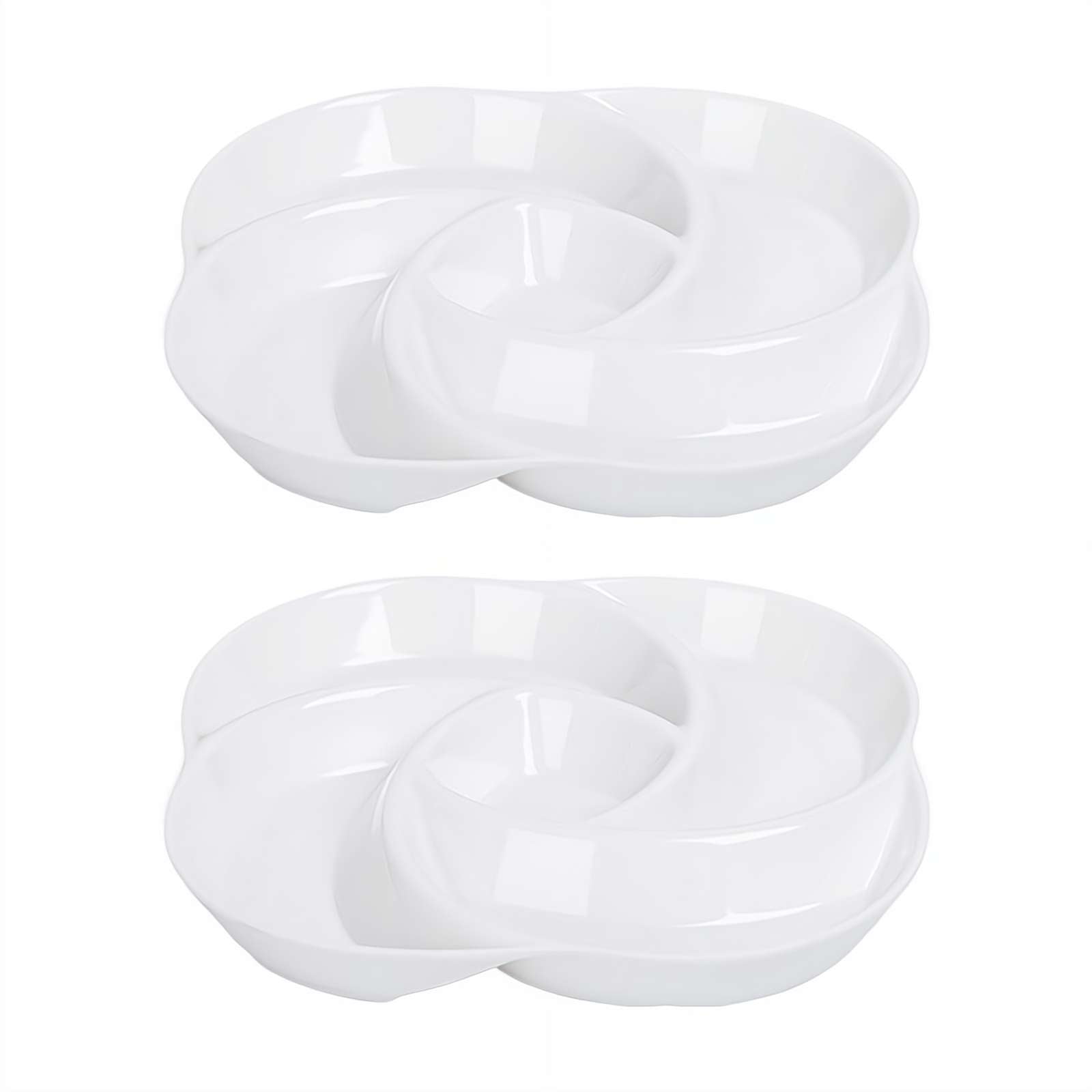 Fruit Platter, Flower-shaped Candy and Nut Serving Tray with 5 ...