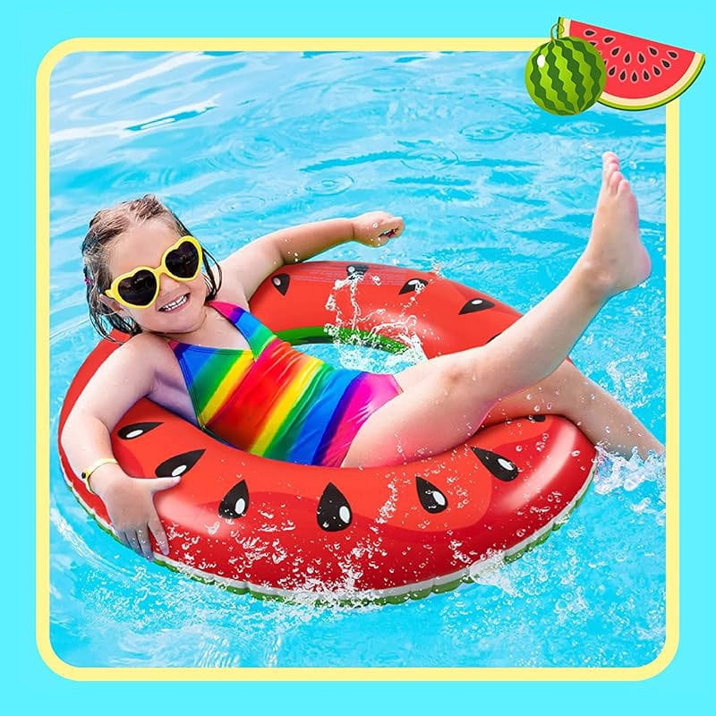 Fruit Pool Floats: Watermelon Kiwi Orange Lemon Swimming Rings with 13. ...