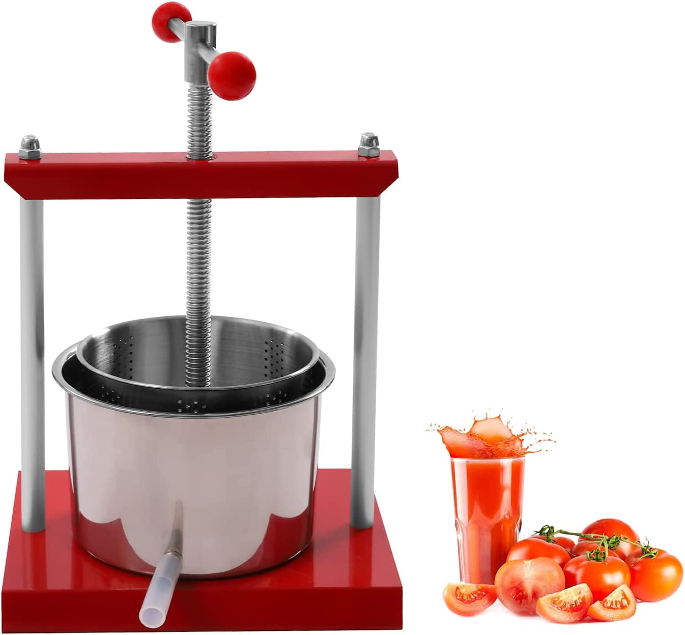 Fruit Press, 1.6Gal Stainless Steel Cider Press with Stainless Steel ...