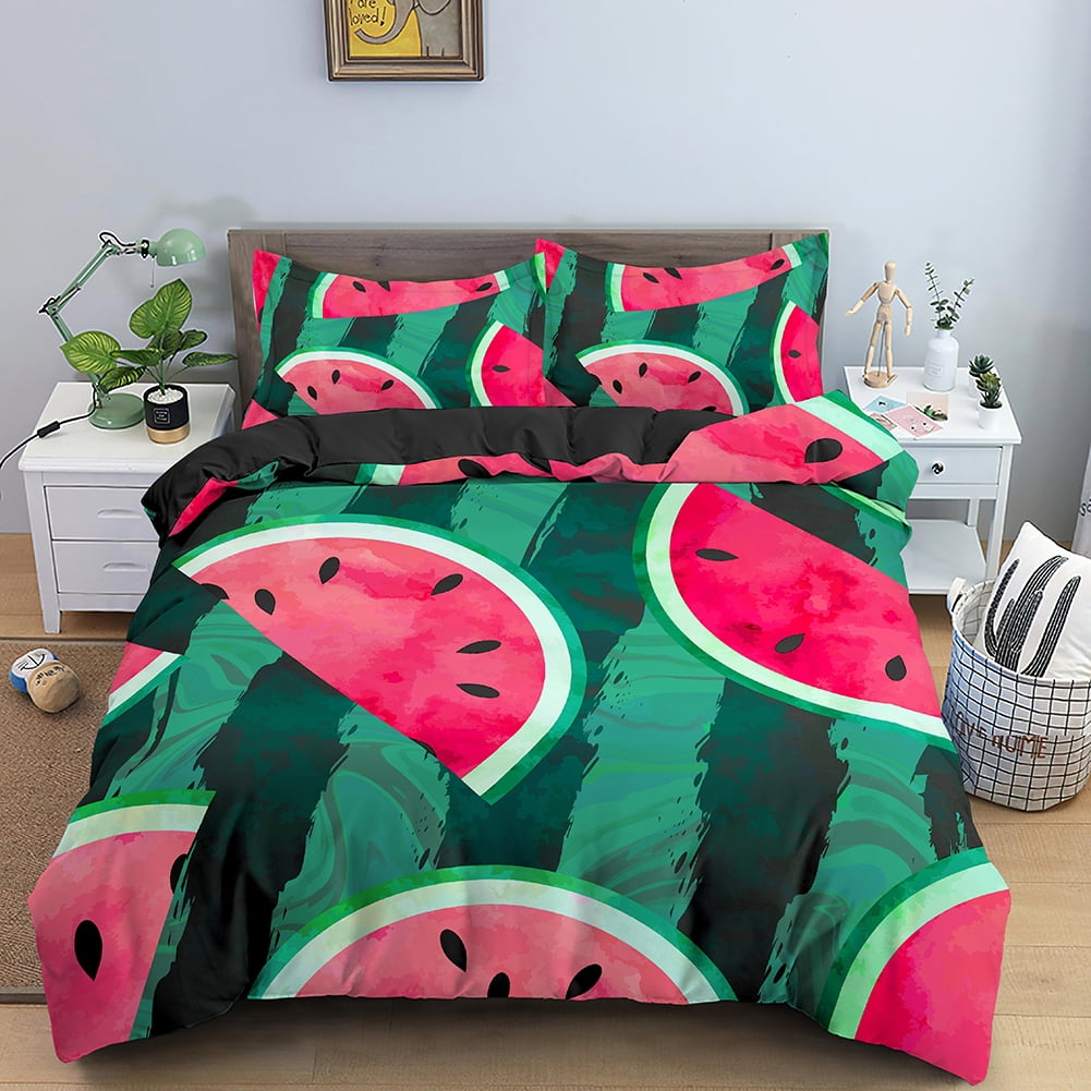 Fruit Print Bedding Set Colorful Watermelon Quilt Cover Single Double ...