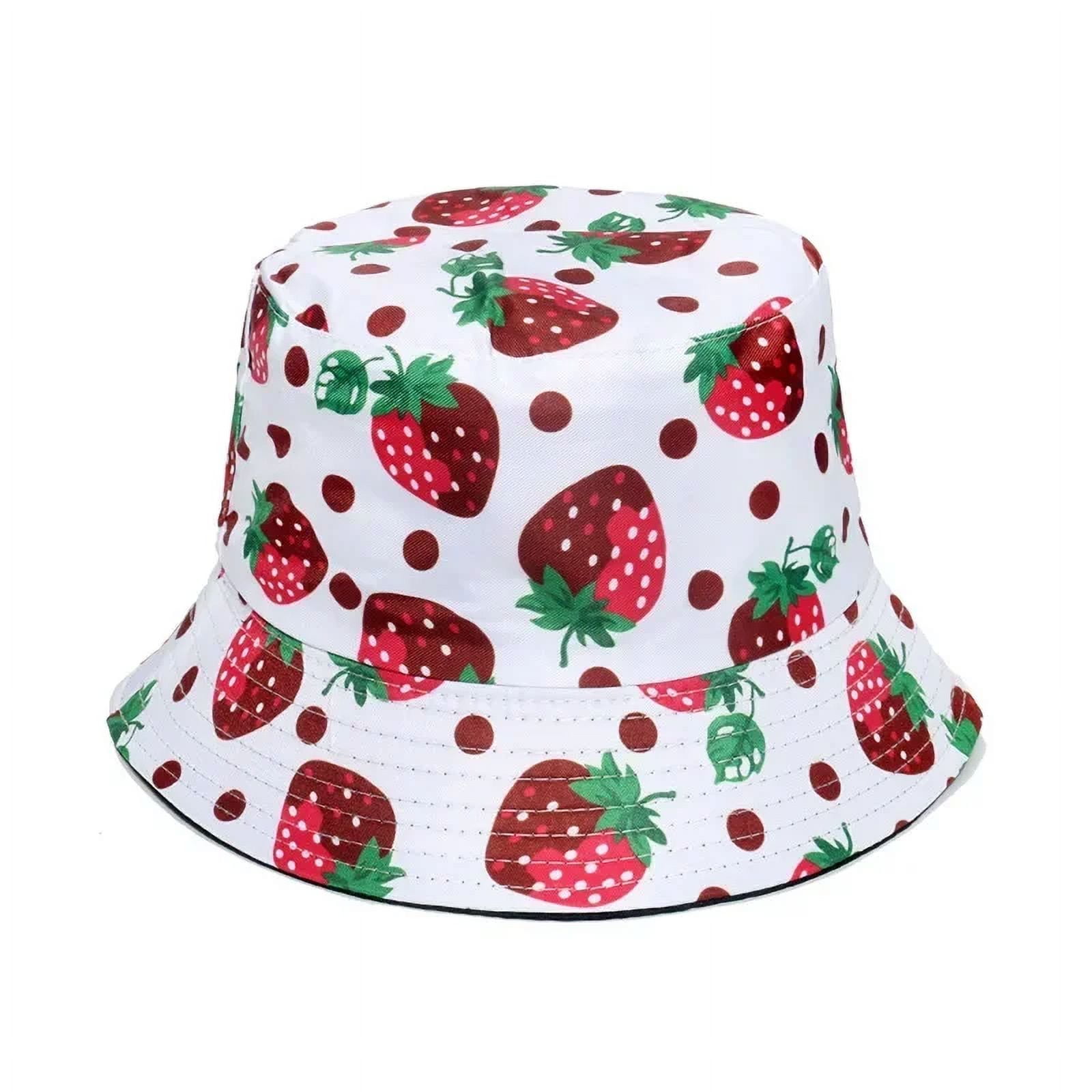 Fruit Print Bucket Hat Spring and Summer Outdoor Sun Hats Cute ...