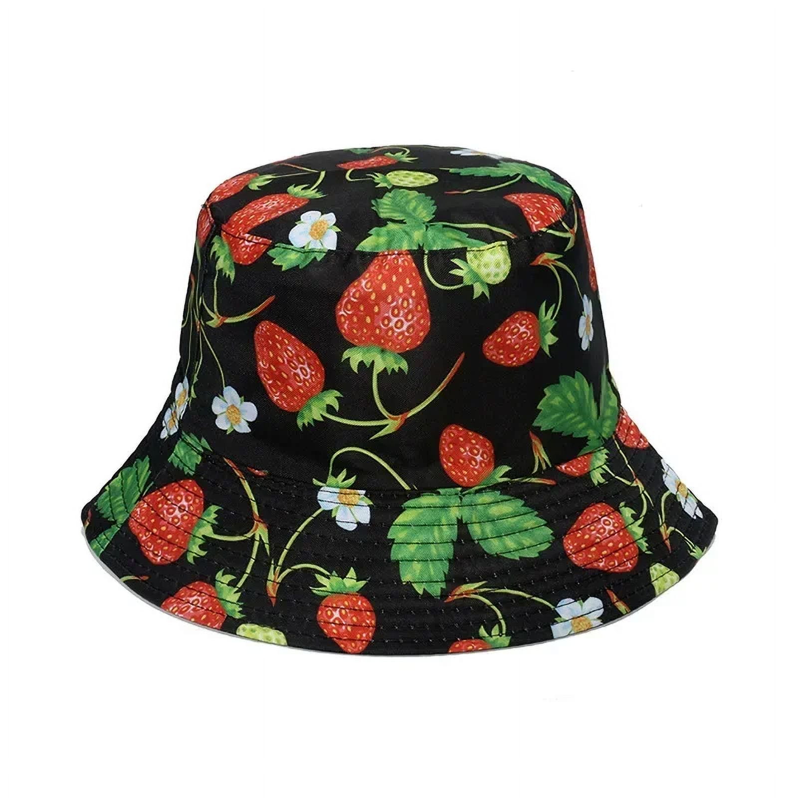 Fruit Print Bucket Hat Spring and Summer Outdoor Sun Hats Cute ...