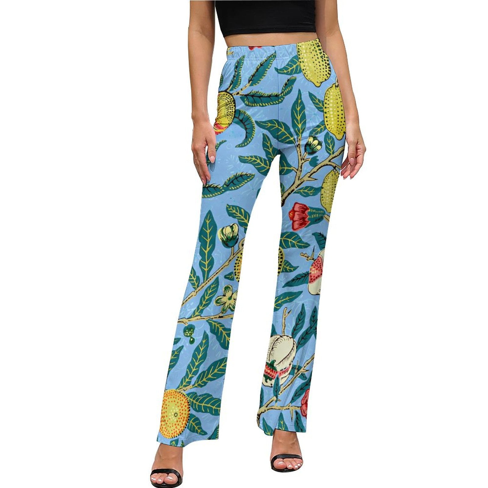 Fruit Print Pants Orange And Lemon Sexy Flare Trousers Spring Ladies ...