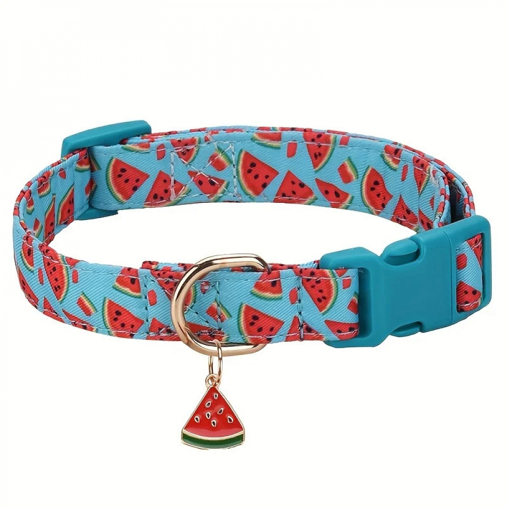 Fruit Print Polyester Dog Collar Set with Adjustable Buckles and Zinc ...