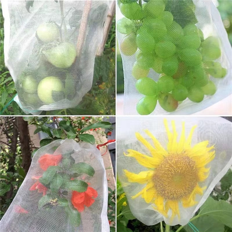 Fruit Protection Bag Fruit Net Bag with Drawstring Fruit Covered Net ...
