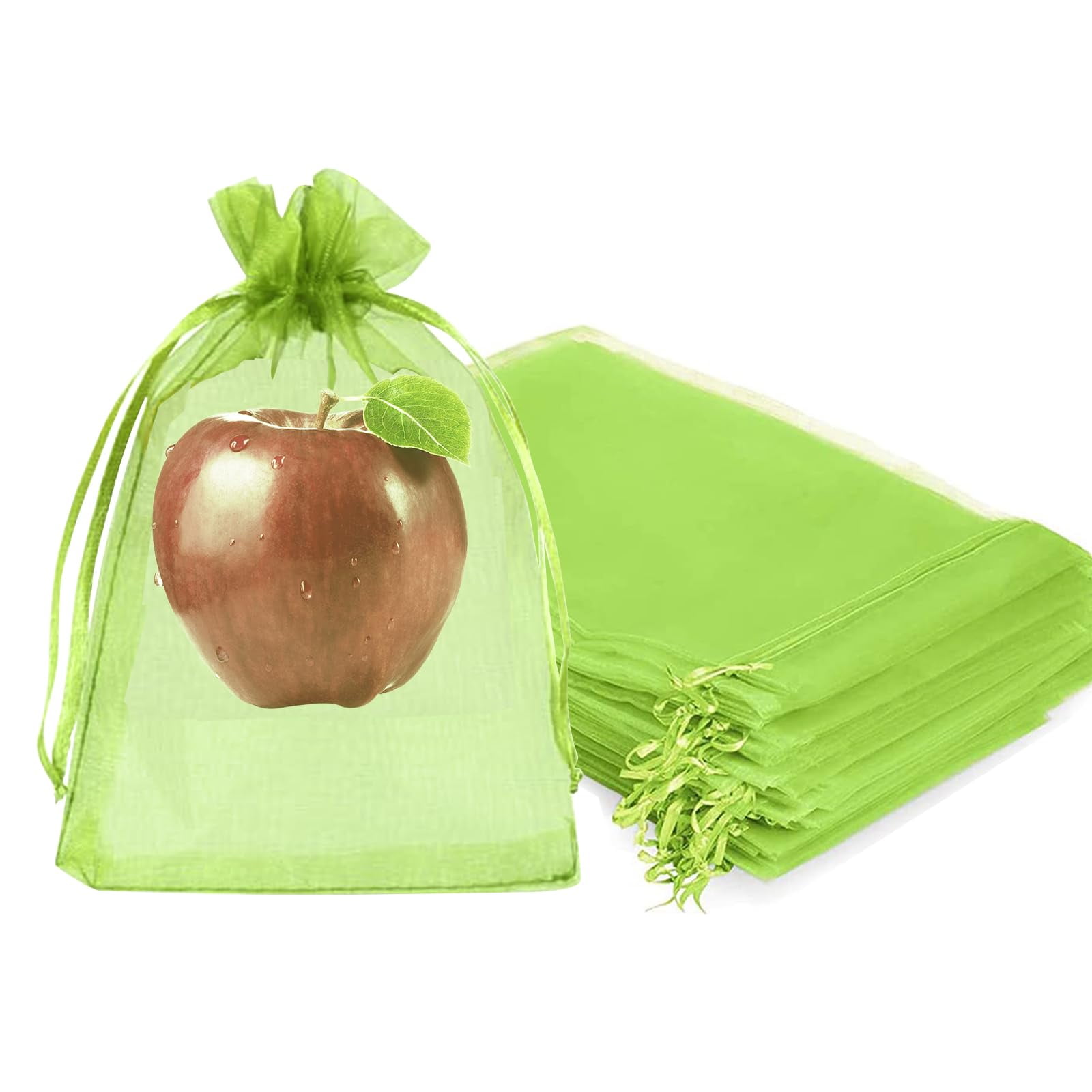 Fruit Protection Bags, 50 PCS 6 x 8 Inch Mesh Drawstring Bag for Fruit ...