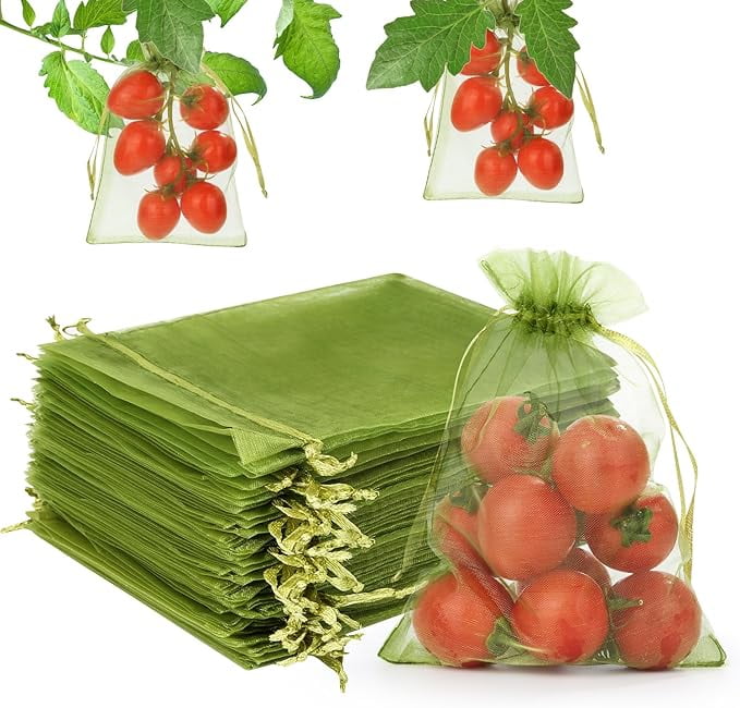 Fruit Protection Bags, 70 PCS 6 x 8 Inch Mesh Drawstring Bag for Fruit ...