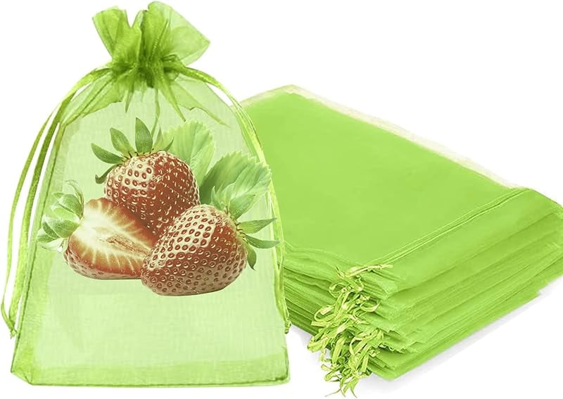 Fruit Protection Bags, Fetanten 50 PCS 6 x 8 Inch Mesh Drawstring Bag ...