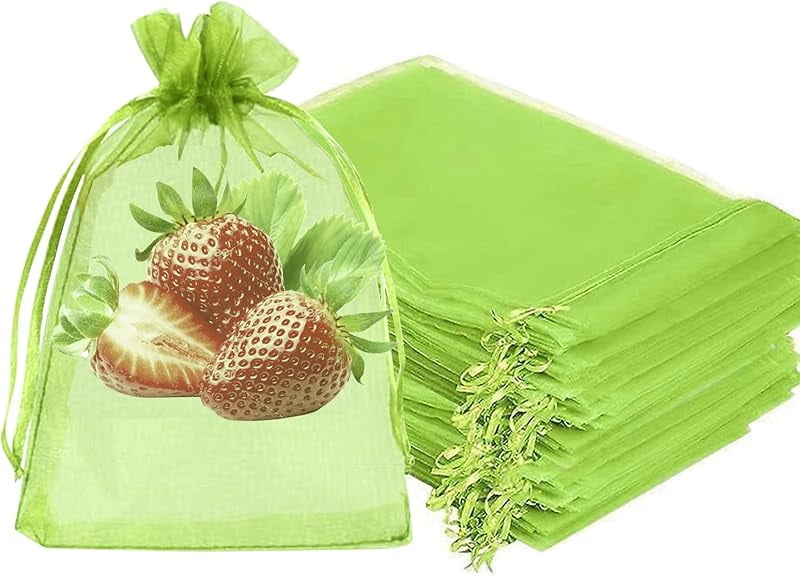 Fruit Protection Bags, Fetanten 50 PCS 6 x 8 Inch Mesh Drawstring Bag ...