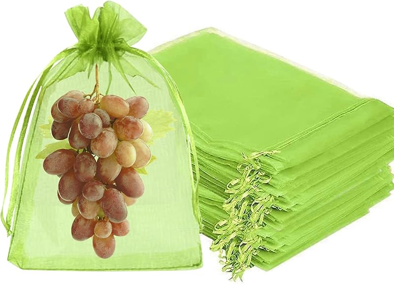 Fruit Protection Bags, Fetanten 50 PCS 6 x 8 Inch Mesh Drawstring Bag ...