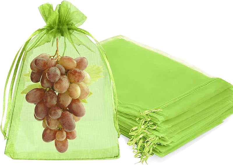 Fruit Protection Bags, Fetanten 50 PCS 6 x 8 Inch Mesh Drawstring Bag ...