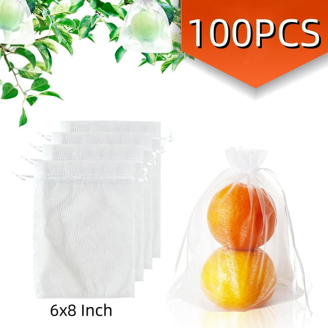 Fly Vegetable Bug-Resistant Fruit Protection Bags, Drawstring, 6x8 Inch ...