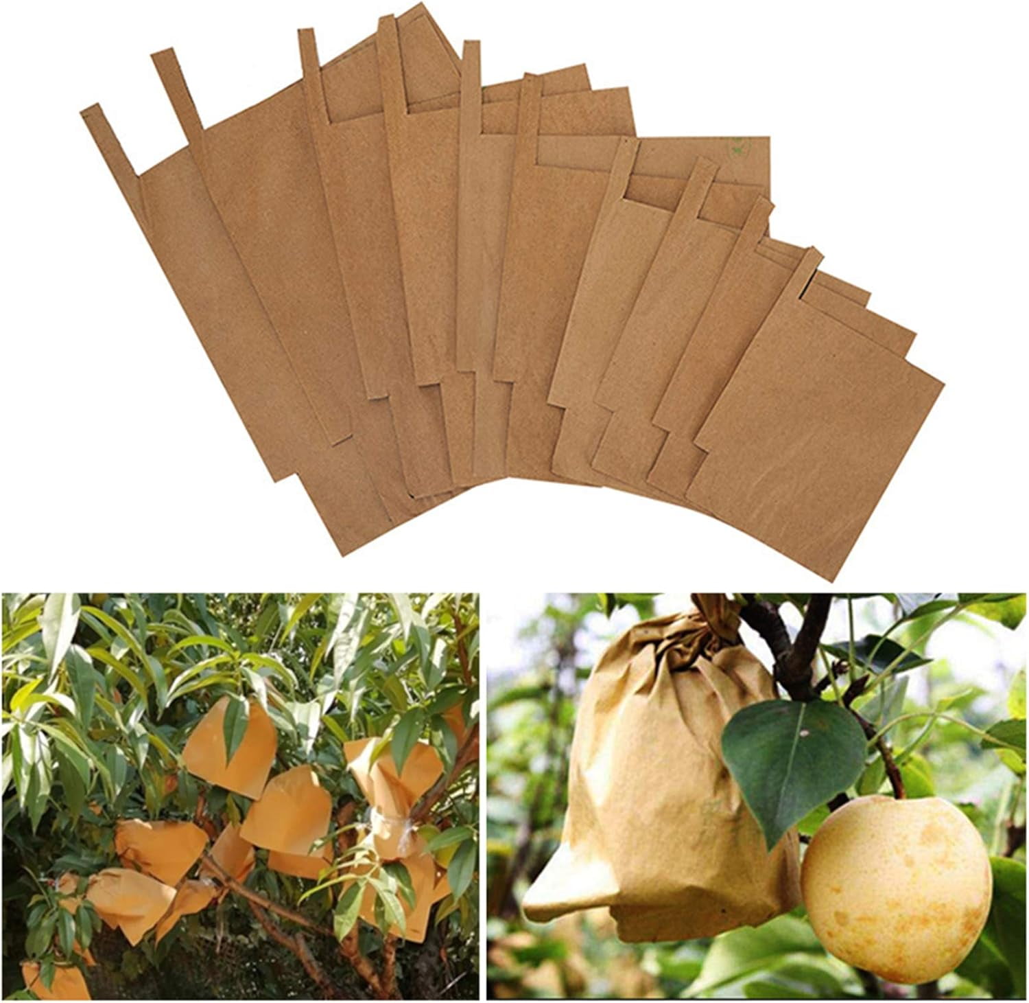 Fruit Protection Bags with Wire, 100 Pack Pulp Paper Garden Plant Fruit ...