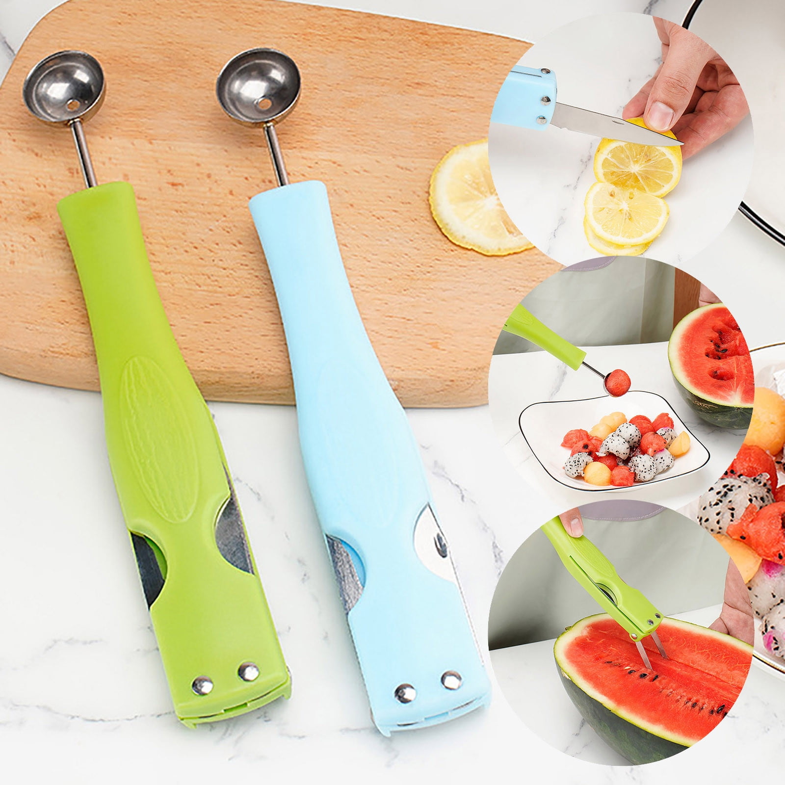 Fruit Pulp Remover 4 in 1 Splitter Fork Knife Watermelon Fruit Ball ...