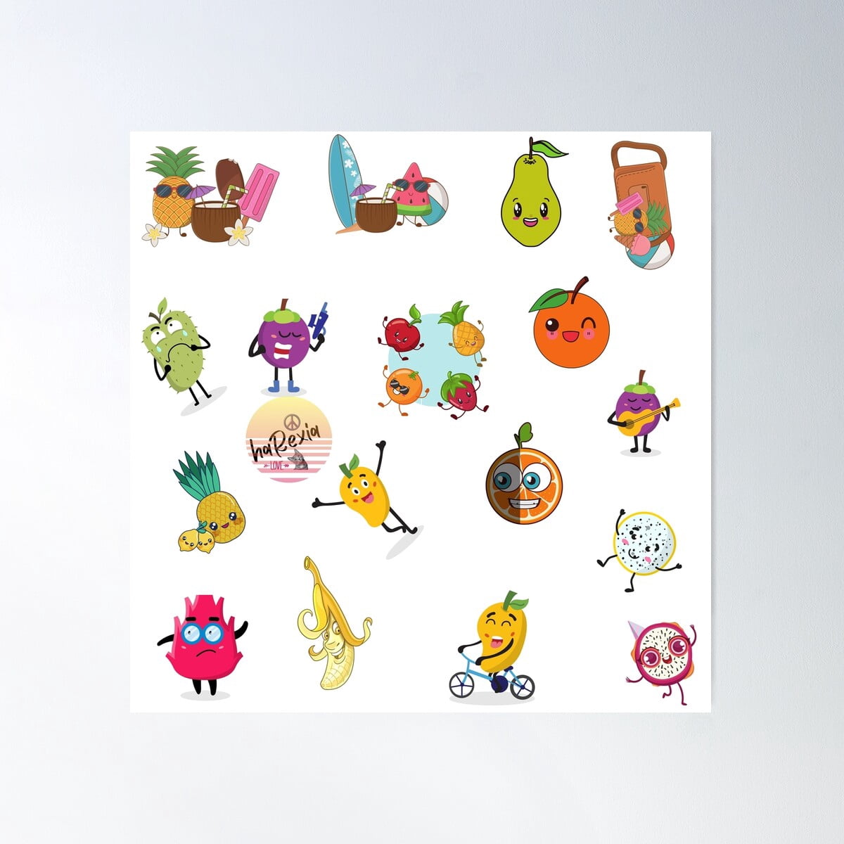 Fruit Punch Banana Stickers / Cute Fruity Face Stickers That Promote ...