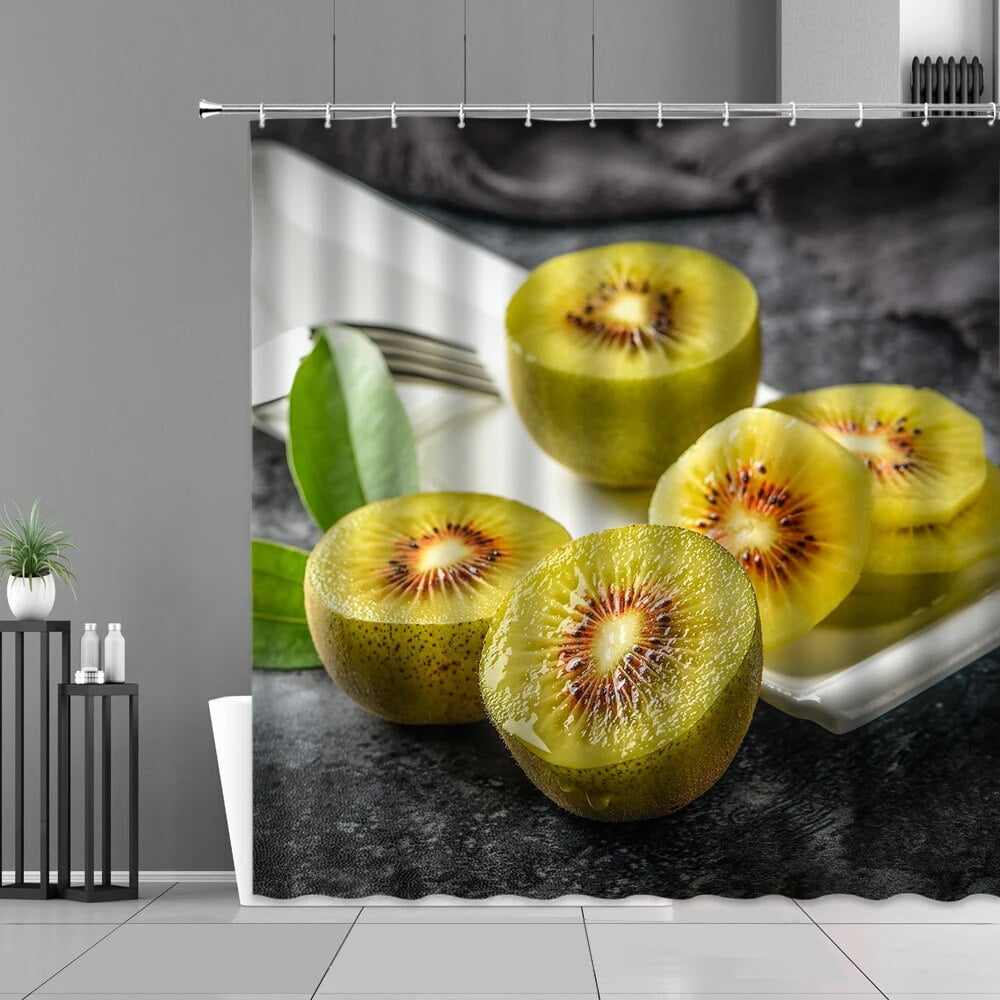 Fruit Purple Grape Blueberry Kiwi 3D Printing Shower Curtain Bath ...