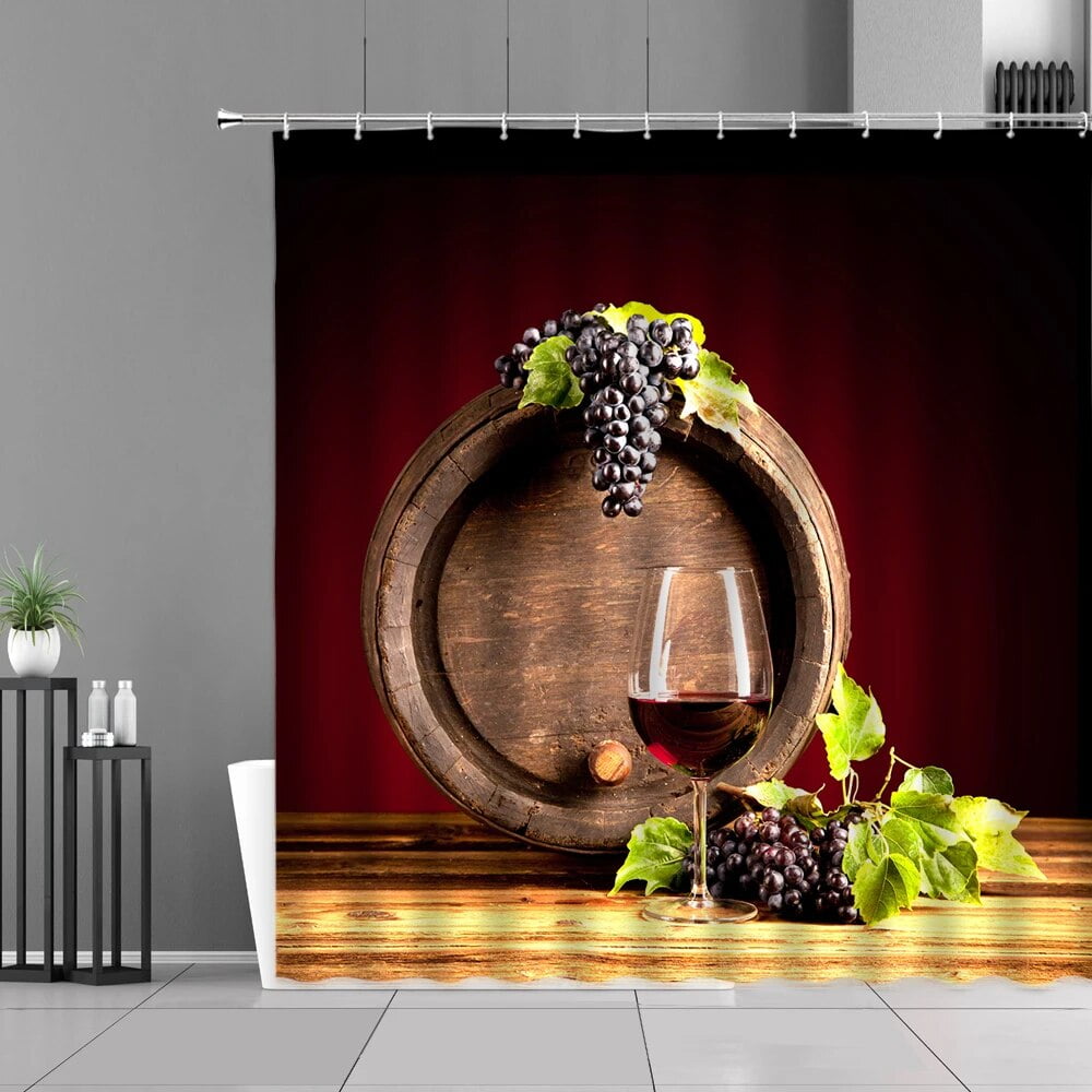 Fruit Purple Grape Blueberry Kiwi 3D Printing Shower Curtain Bath ...