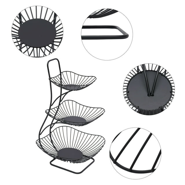 Fruit Rack Fruit Stand Metal Fruit Basket 3 Tier Fruit Bowl Vegetable ...