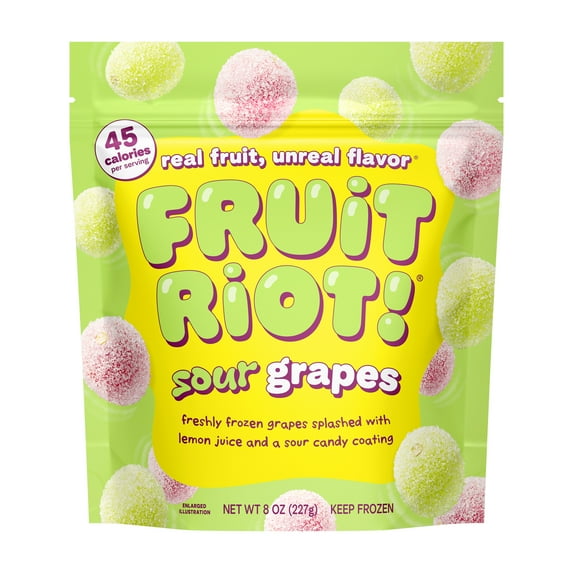 Fruit Riot Sour Candy Grapes Made with Real Fruit 8oz Frozen Candy ...