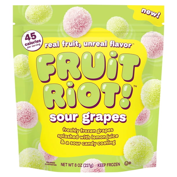 Fruit Riot Sour Candy Grapes, Made with Real Fruit, 8oz, Gluten-Free ...