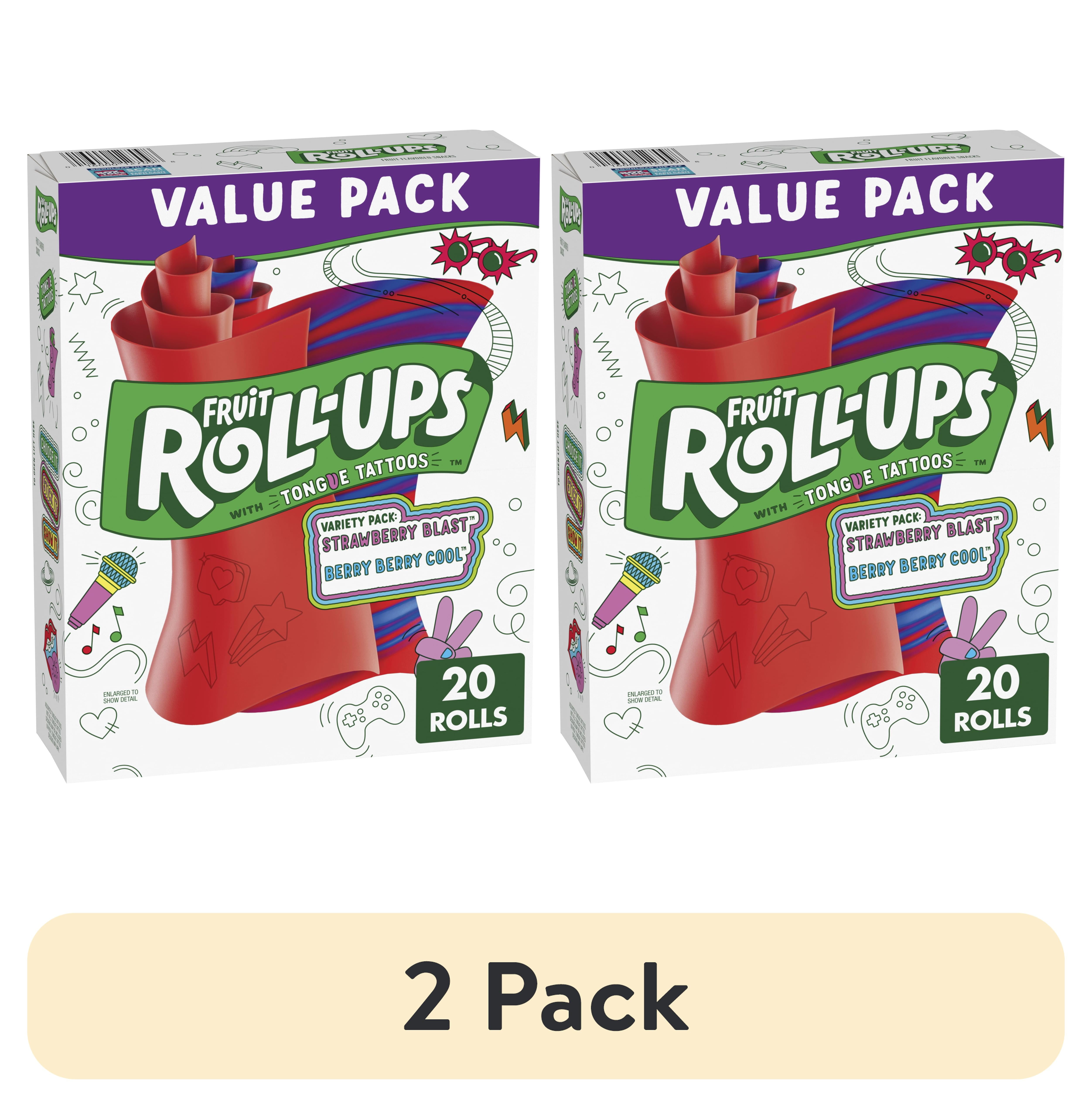 (2 pack) Fruit Roll-Ups Fruit Flavored Snacks, Variety Value Pack, 0.5 ...