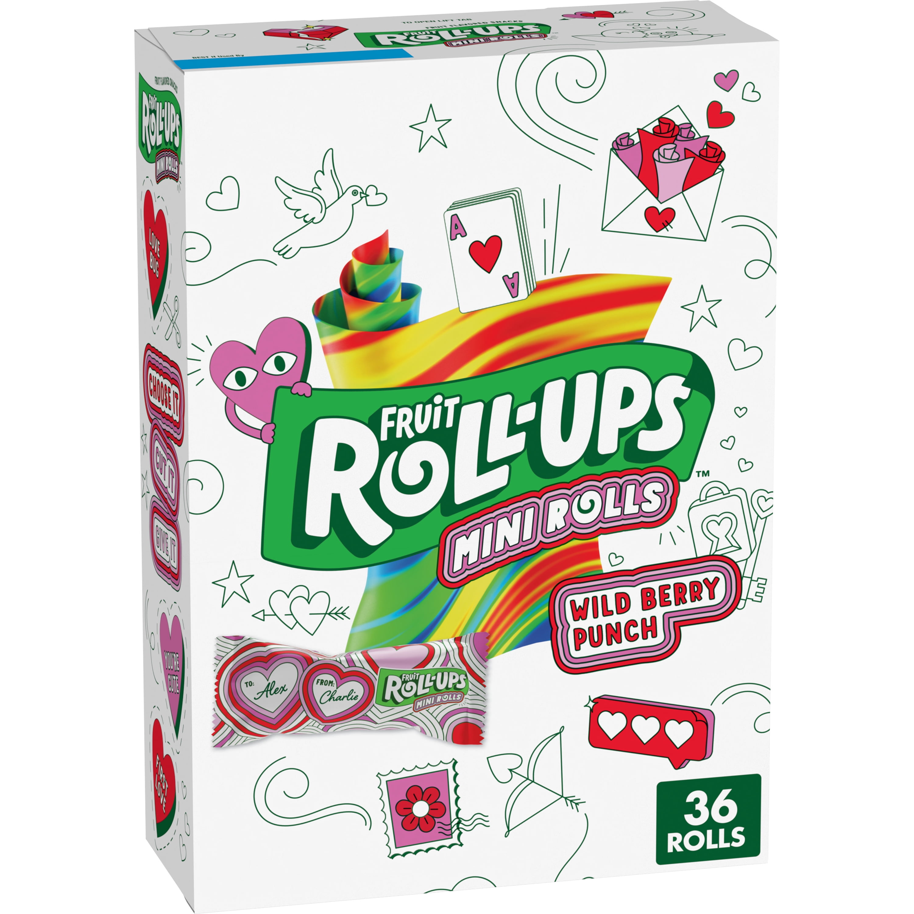 Fruit Roll-Ups Wild Berry Punch Mini Rolls, Fruity Kids Pack, 13.3 oz ...