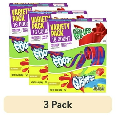 Fruit Roll-Ups Fruit by the Foot Gushers Snacks Variety Pack (Pack of ...