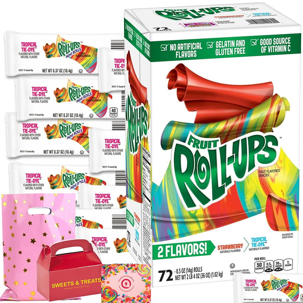 Fruit Roll Up Variety ZS23 | Strawberry & Tropical Tie Dye | Gelatin ...