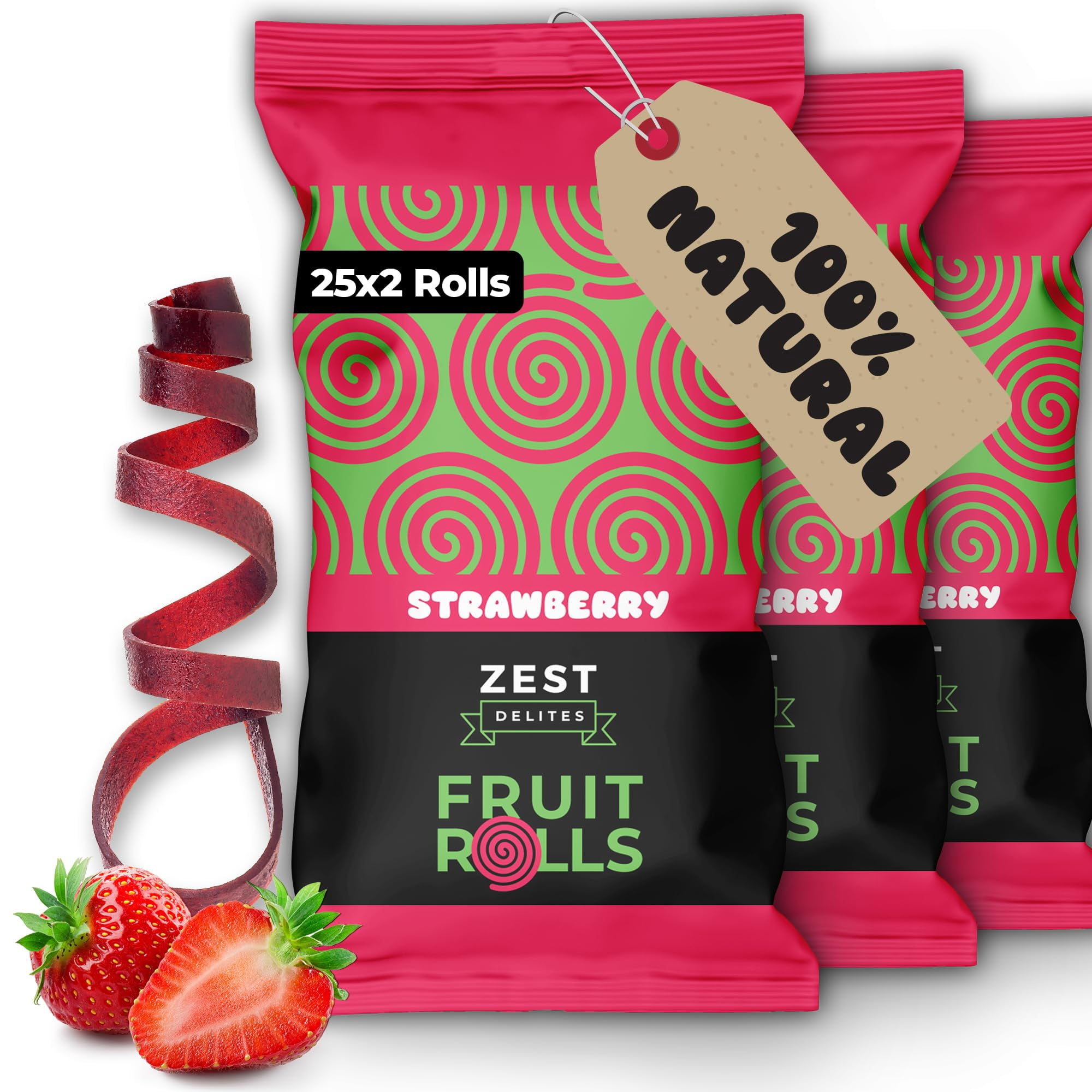 Fruit Rolls by Zest DPF11 Delites, 100% Natural Healthy Fruit Snacks ...