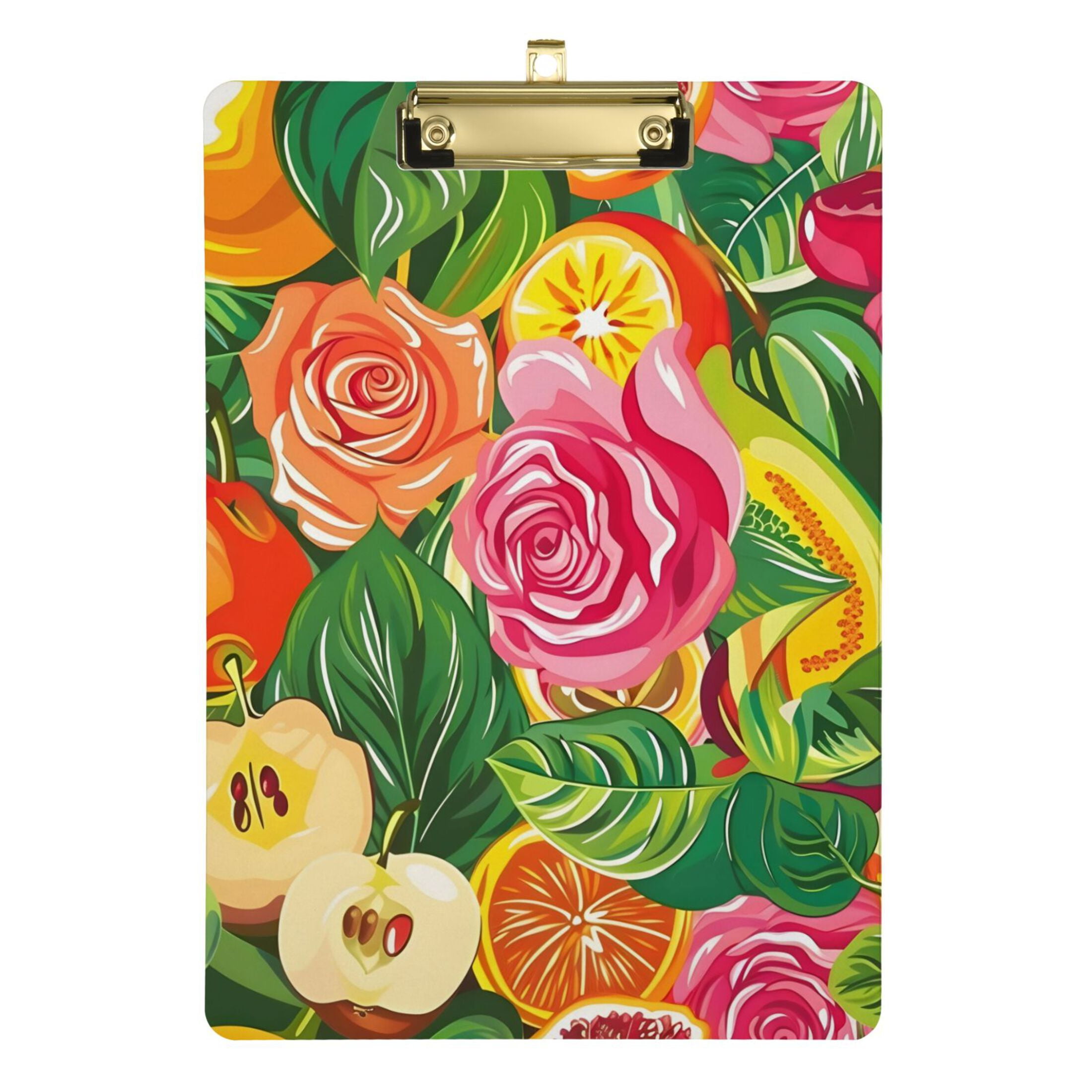 Fruit Roses Apples Leaves Flowers Acrylic Clipboards 12 x 9 Inch A4 ...