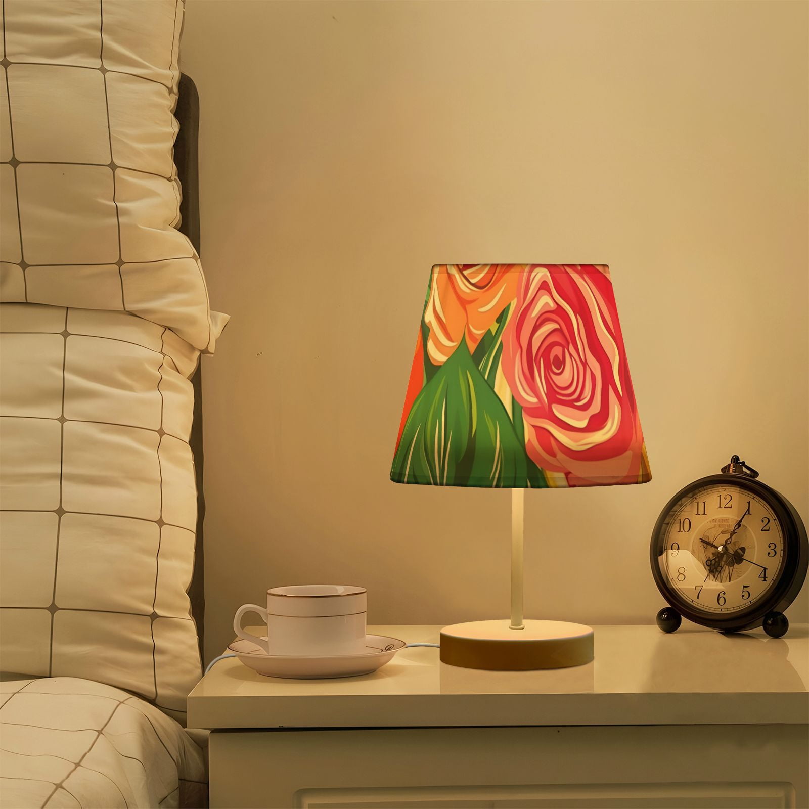 Fruit Roses Apples Leaves Flowers LED Desk Lamp Table Lamp USB Bedside ...