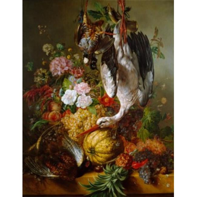 Fruit Roses & Other Fruit by Francois Joseph Huygens 1820-1908 Poster ...