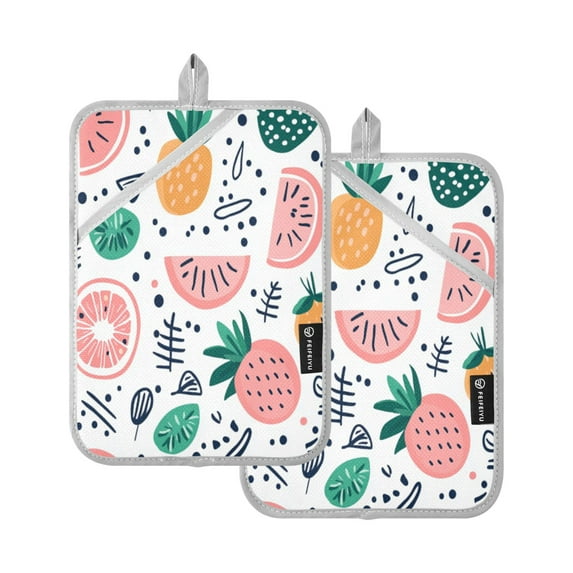 Fruit Salad 7x9.8in Pot Holder Set Heat-Resistant Oven Hot Pads Durable ...