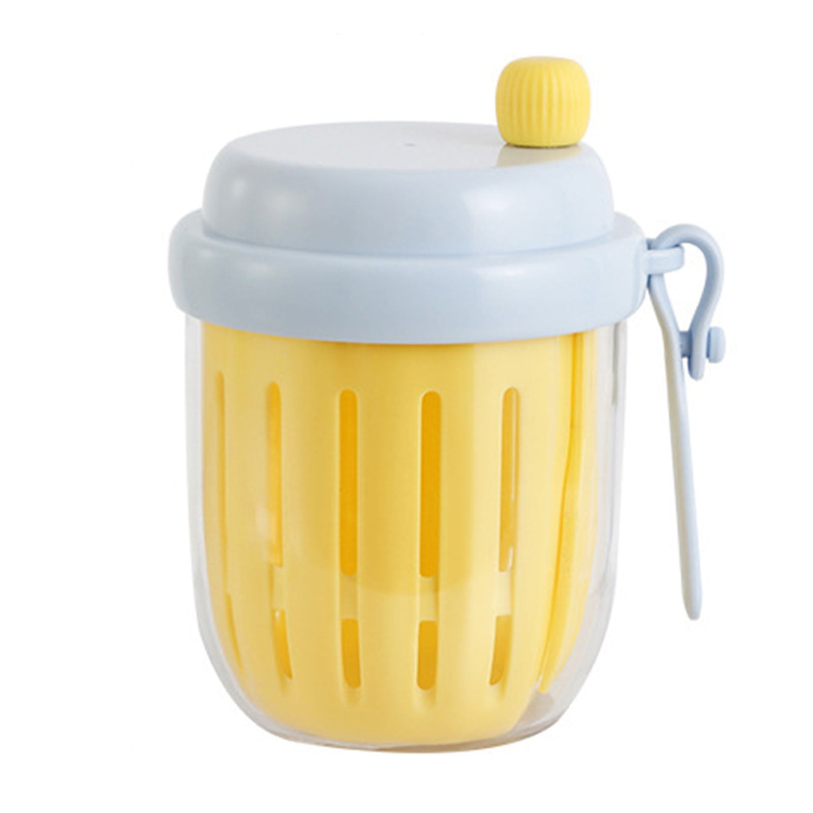 Fruit Salad Cup with Fork Leak Proof Airtight Container Double Layer ...