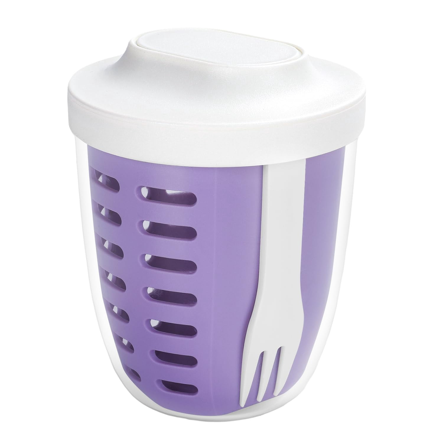 Fruit Salad Storage Cup With Lids and Fork, 20 Oz Plastic Airtight ...