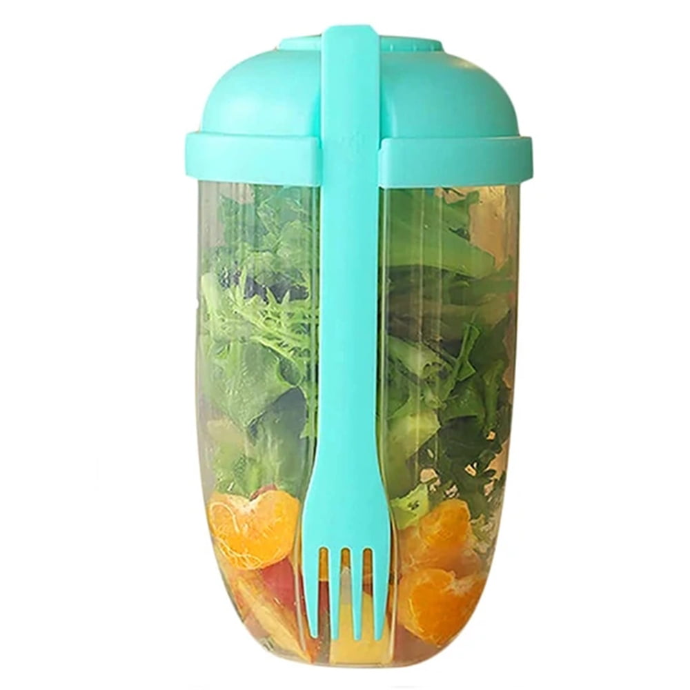 Fruit Salad Storage Cup With Lids and Fork,Plastic Airtight Food ...