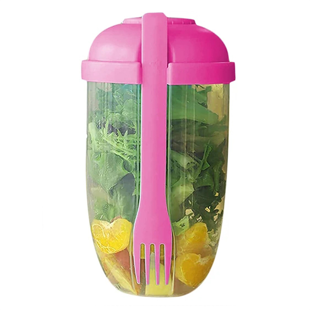 Fruit Salad Storage Cup With Lids and Fork,Plastic Airtight Food ...