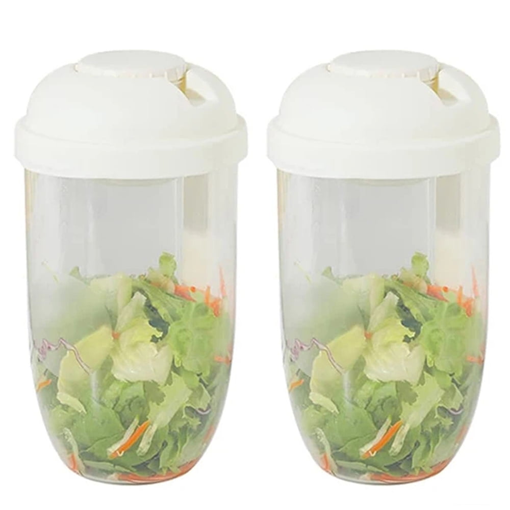 Fruit Salad Storage Cup With Lids and Fork,Plastic Airtight Food ...