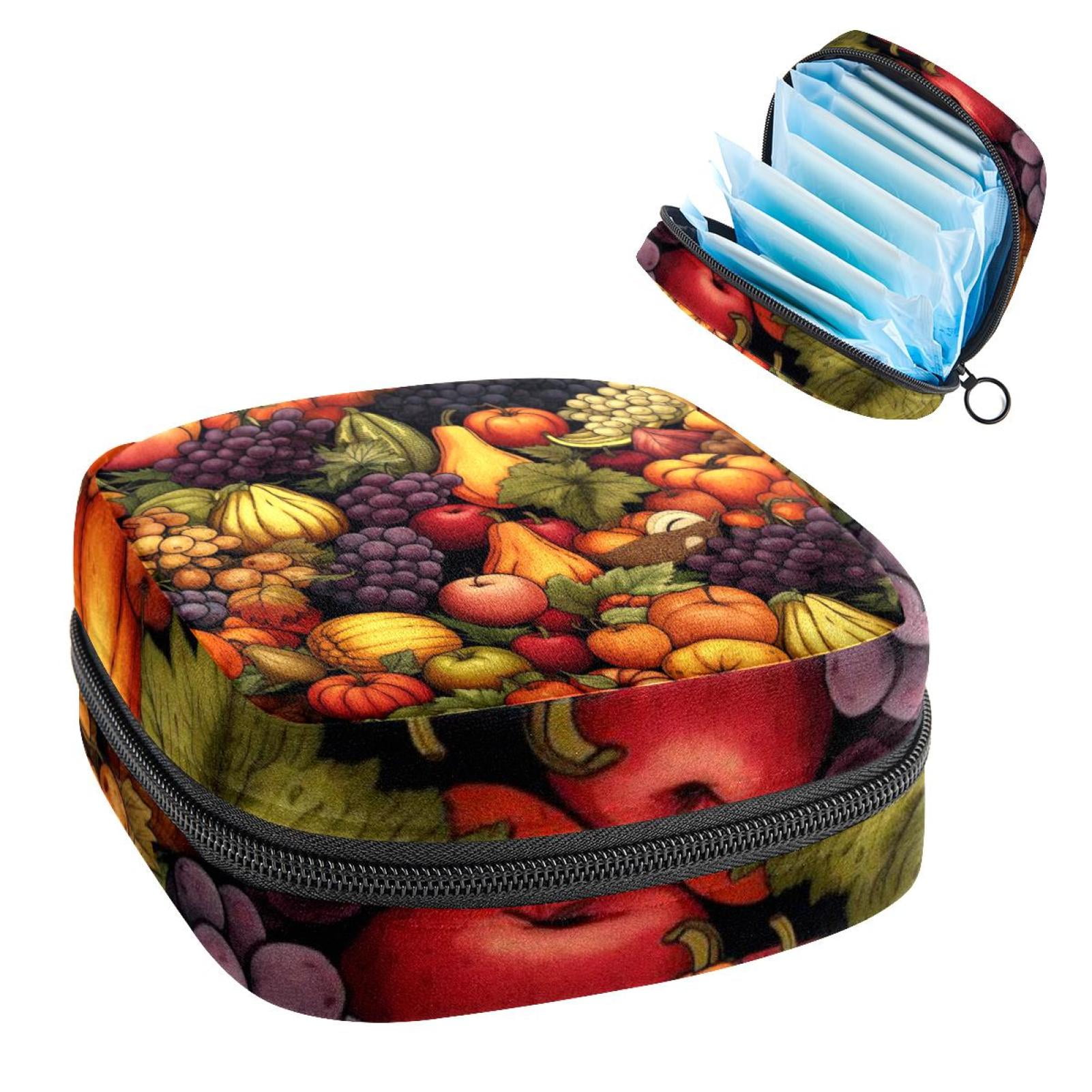 Fruit Sanitary Napkin Bags Storage Bag Hiking Pouch Small Canvas Zipper ...