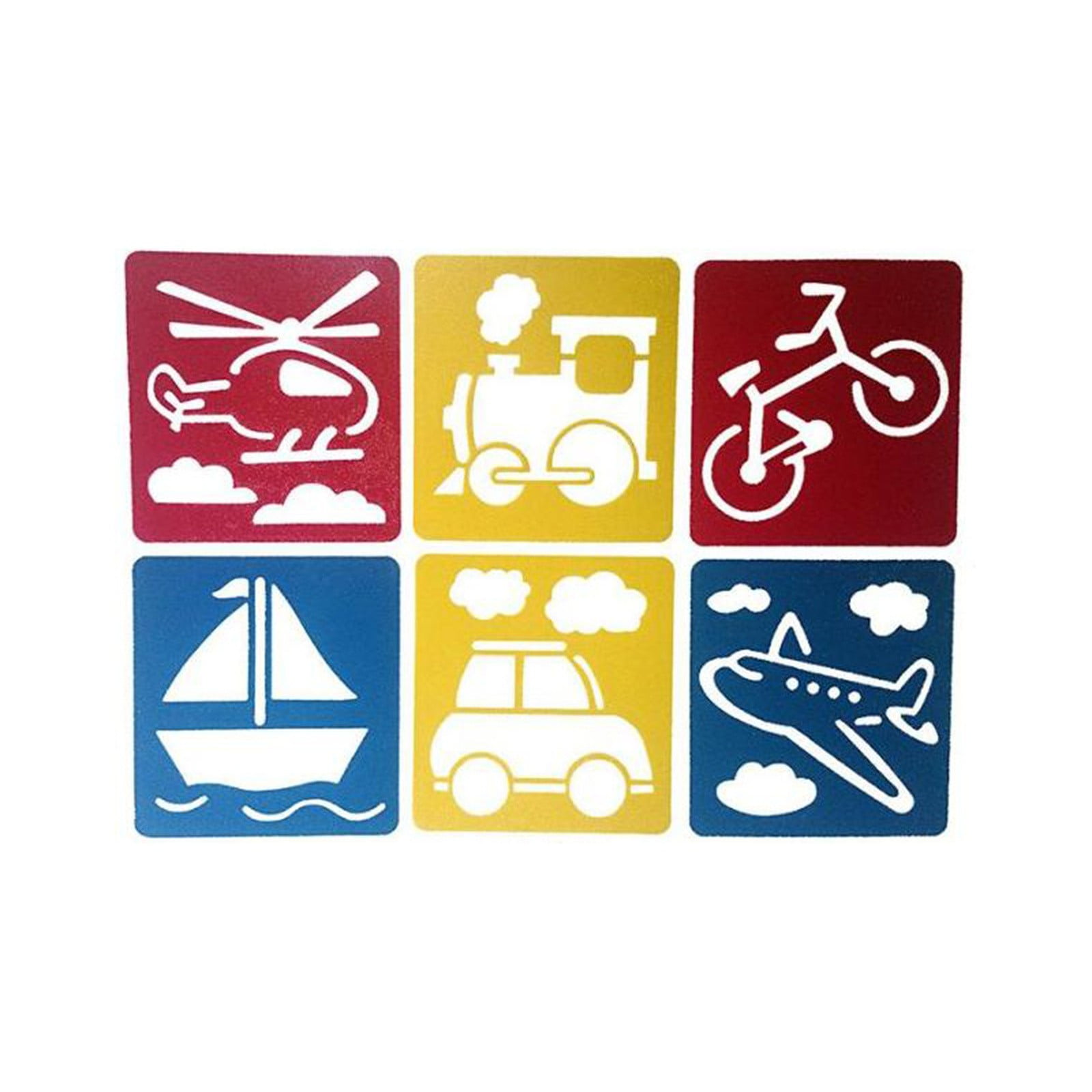 Fruit Shape Stencil Set for Kids 6 Piece Colorful Educational Drawing ...