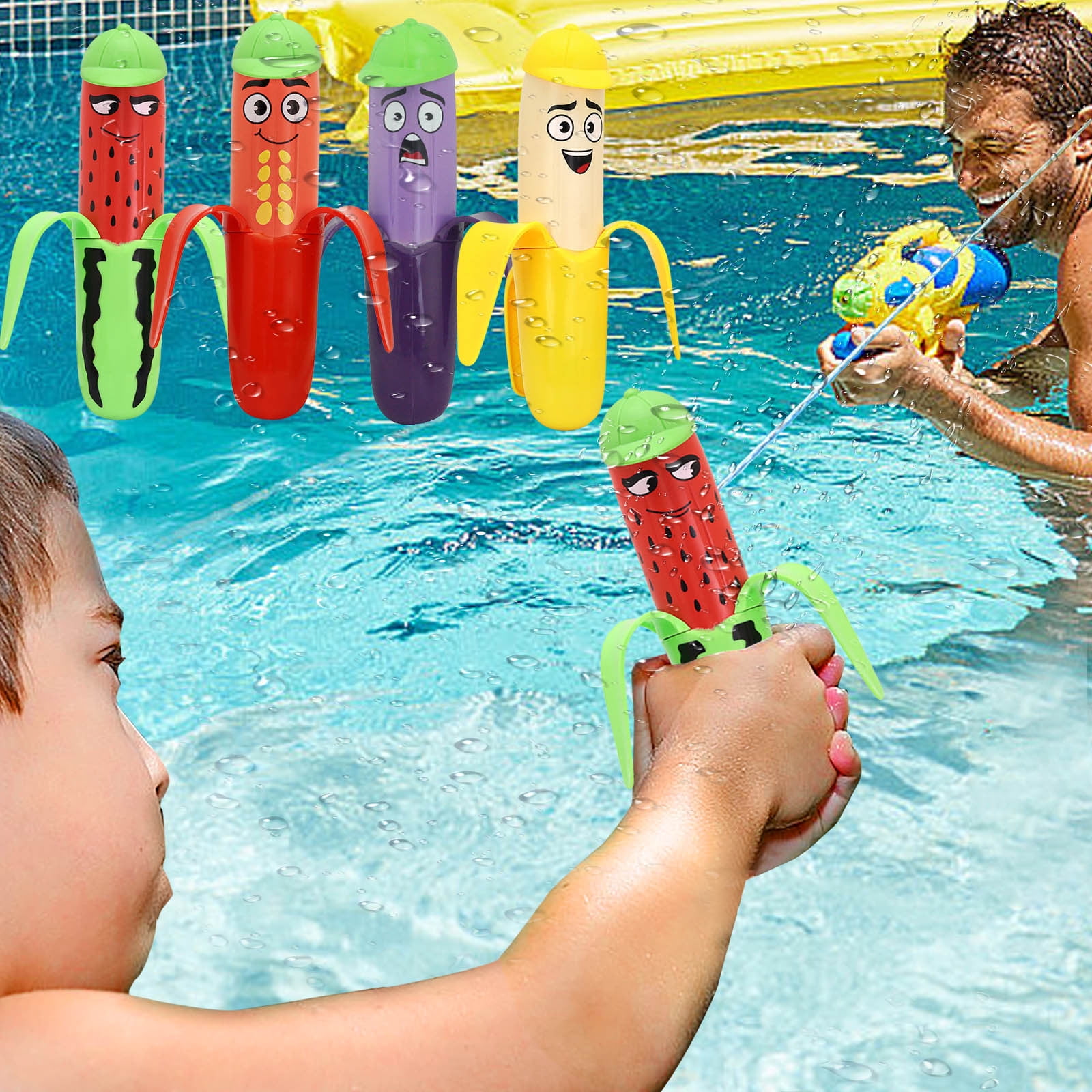 Fruit-Shaped Manual Continuous Spray Water Pistol for Kids - Fun ...