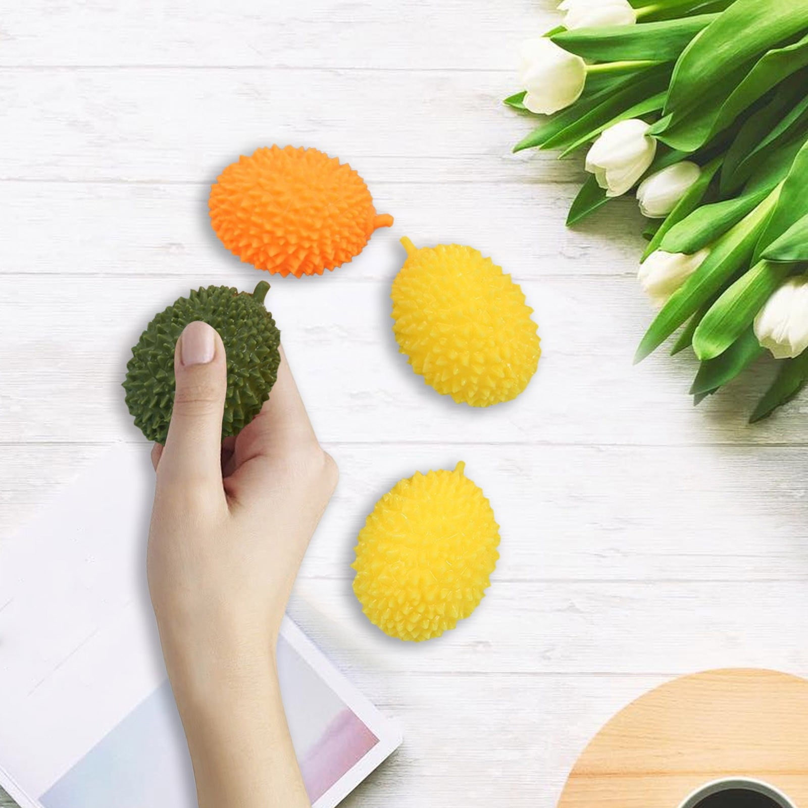 Fruit-Shaped Stress Relief Toys for Adults & Kids - 3 Pack Slow-Rising Squishy Set (Durian ...