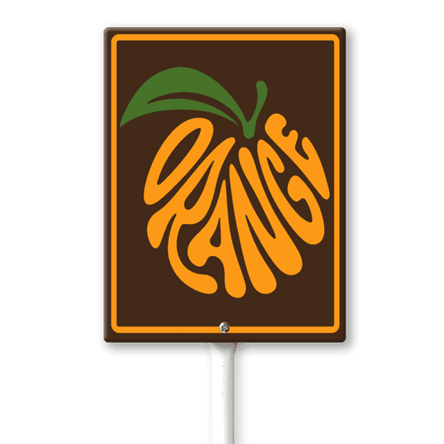 Fruit Signs For Garden With Stake Fresh Orange Fruit Yard Sign ...