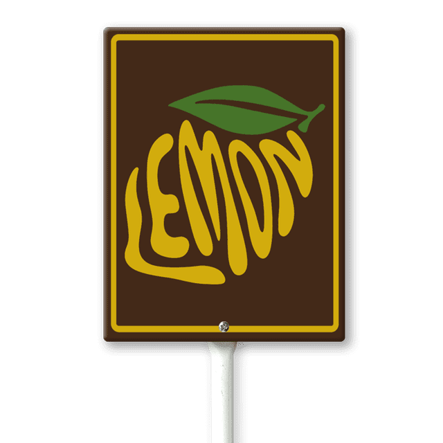 Fruit Signs For Garden With Stake Fresh Lemon Fruit Yard Sign Vegetable ...